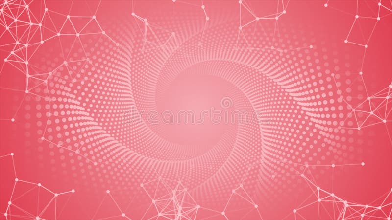 Red Particles Abstract Design Modern And Futuristic Tunnel Loop Able Background With Plexus