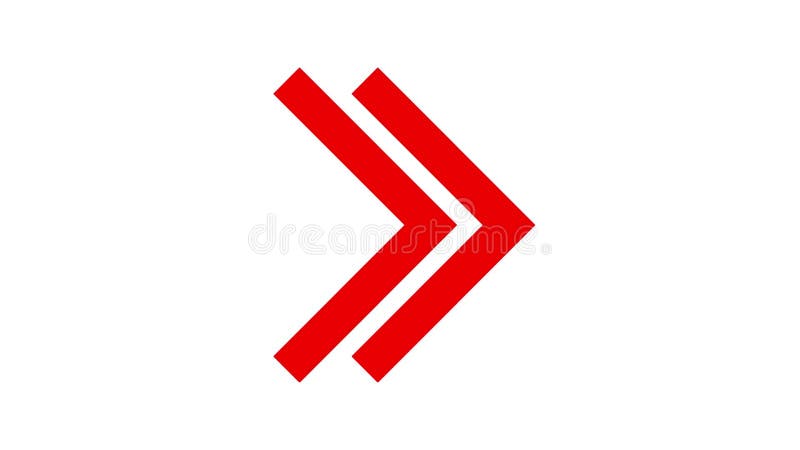 Animated Red Symbol of Triangular Arrow. Flat Striped Icon Points To ...