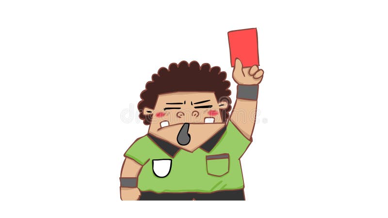 Animated Referee Giving Red Card - White Background Stock Footage ...