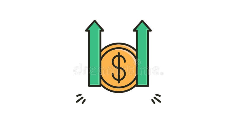 Animated Rising Currency Icon Looping with Alpha Channel Stock Video ...