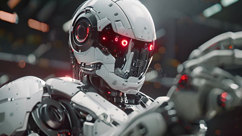 Animated Robot: Futuristic Android in Dynamic Animation. Stock Footage ...