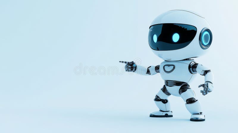 Animated Robot Pointing at a Copy Space Stock Photo - Image of hand ...