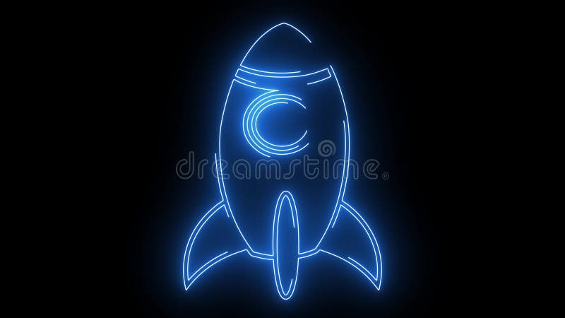 Animated Rocket Logo with Glowing Neon Lines Stock Footage - Video of ...