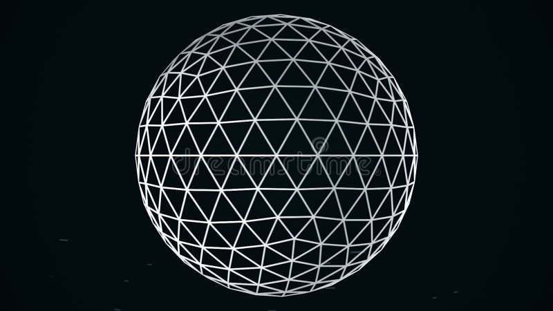 Animated Rotating Abstract White Sphere Constructed with Glowing Points ...