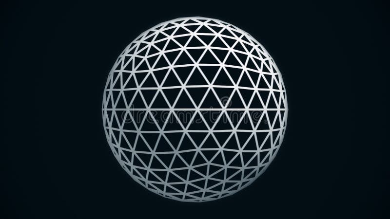 Animated Rotating Abstract White Sphere Constructed with Glowing Points ...