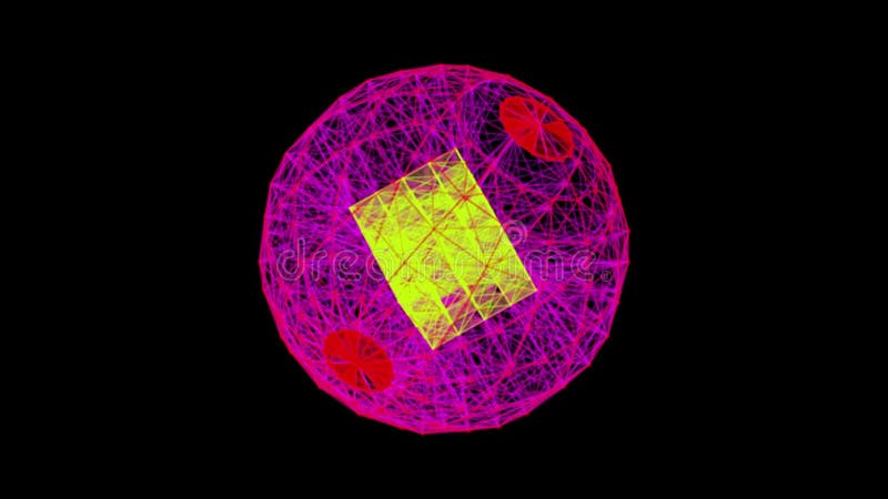 Animated Rotating Sphere and Cube, Changing Colors. Stock Video - Video ...