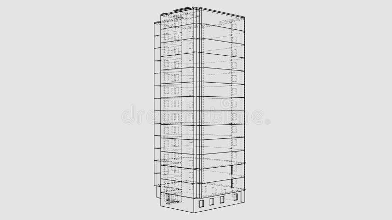 Animated Rotation of a Multi-storey Building. Architectural Concept ...