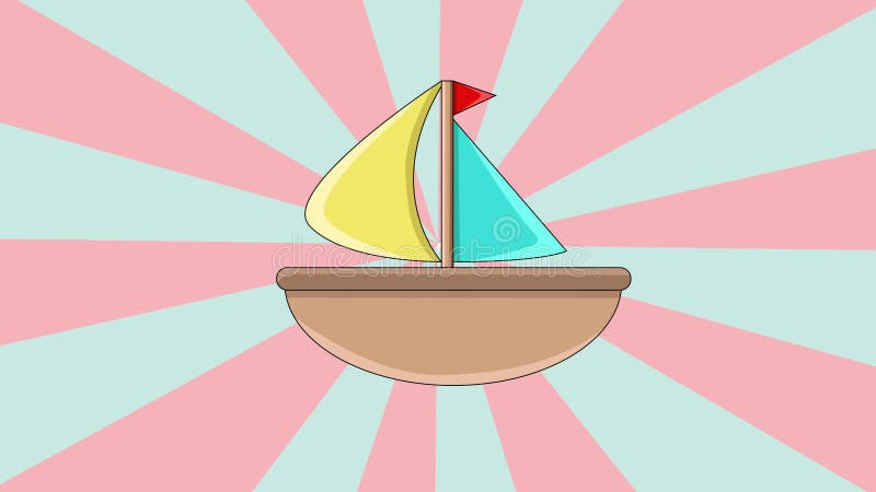 Animated Sailboat Icon with a Rotating Background Stock Footage - Video ...