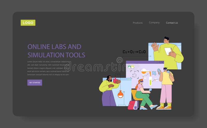 Animated Scene of Online Lab Stock Vector - Illustration of study ...