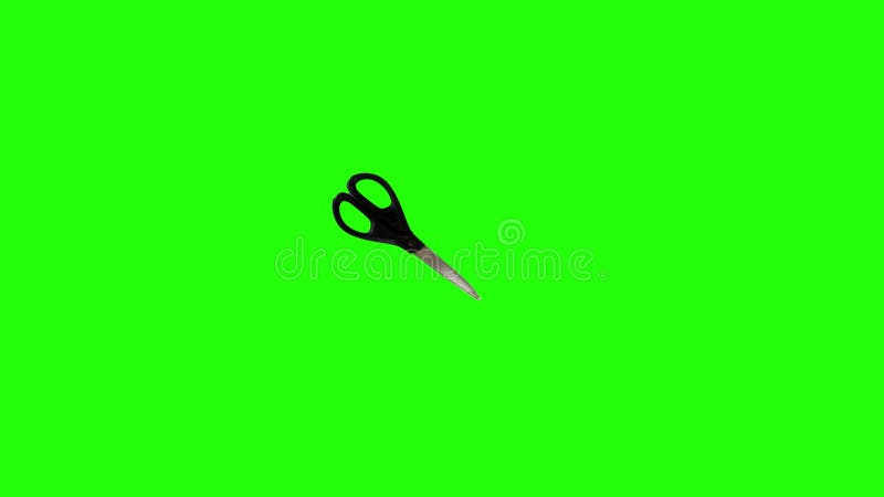 Animated Scissor Cutting and Moving on the Green Screen Stock Video ...