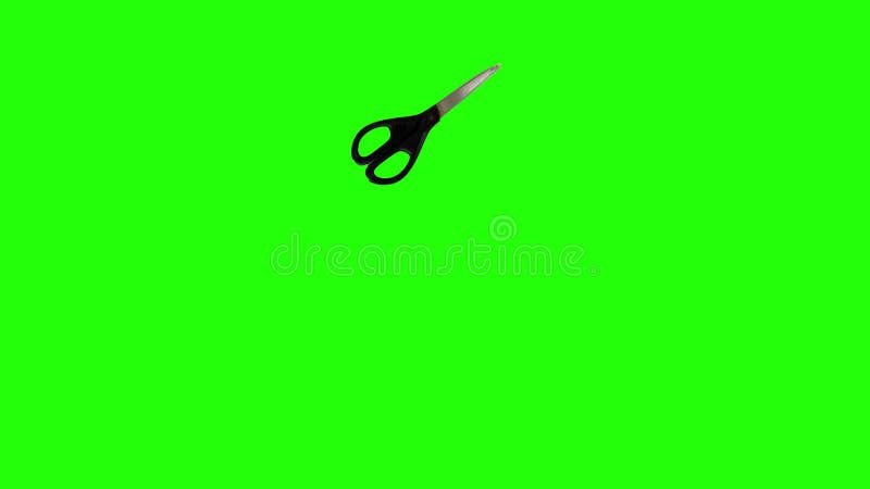 Animated Scissor Cutting and Moving on the Green Screen Stock Video ...