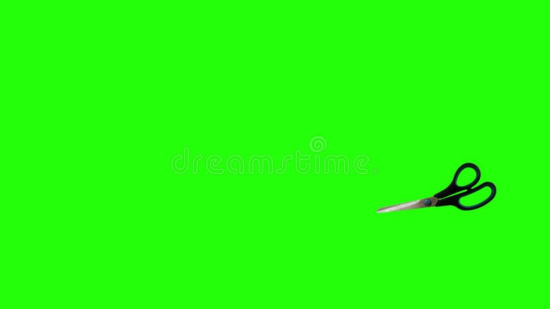 Animated Scissor Cutting and Moving on the Green Screen Chroma Key ...