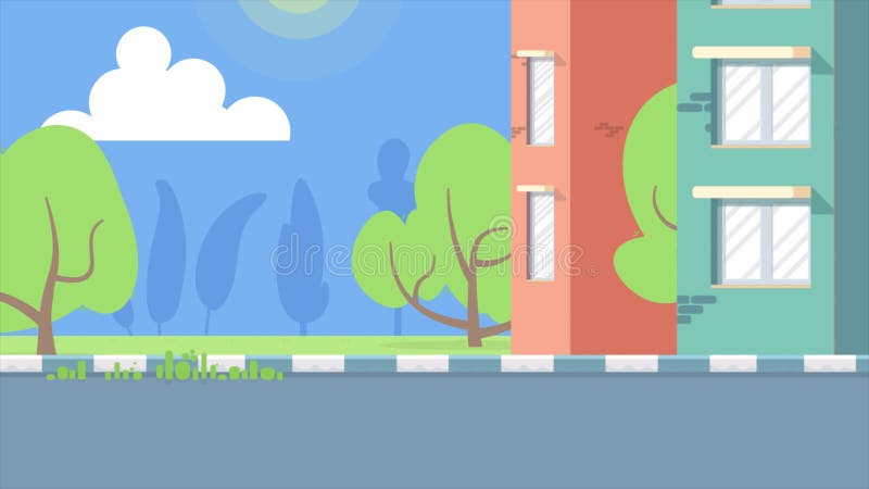 Animated Seamless Background with Bushes and Trees in Weather. Loop ...