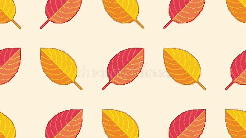 Animated Seamless Loop of Pattern with Red and Yellow Pixel Leaves ...