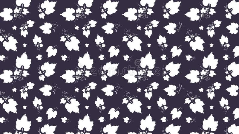 Animated Seamless Pattern with White Leaves and Tendrils. Design ...