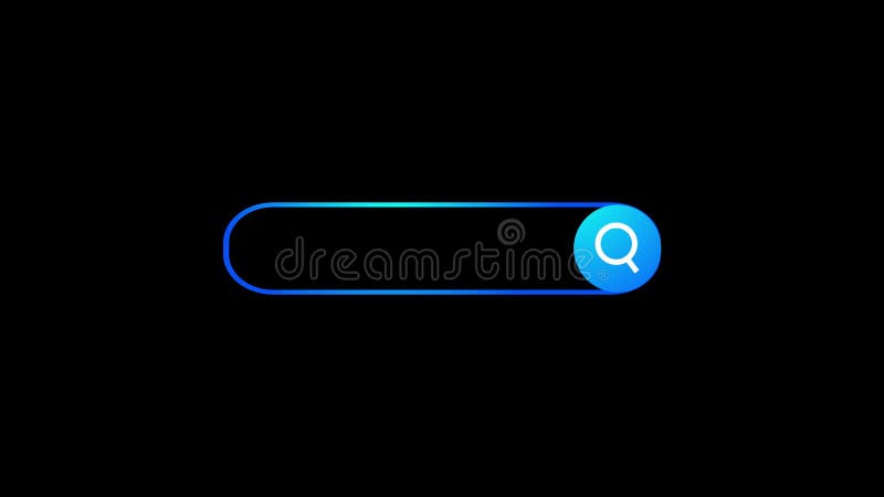 Animated Search Bar Isolated on Black Background, Web Searching ...