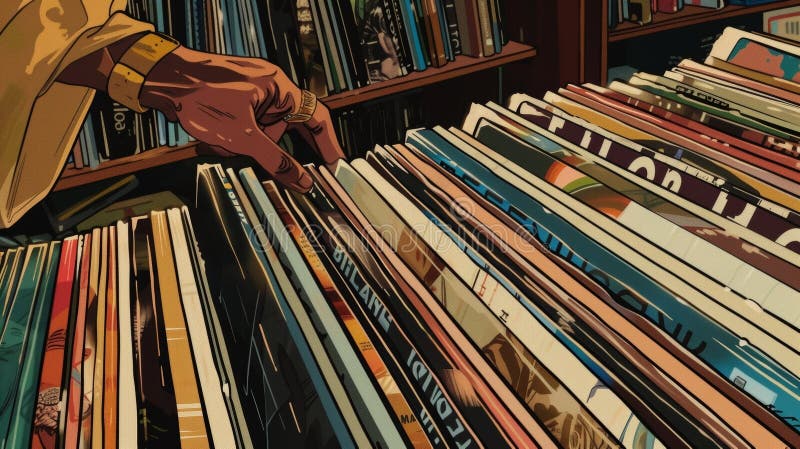 An Animated Sequence of a Hand Meticulously Flipping through Records ...