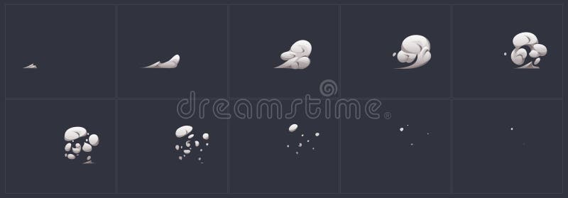 Animated Sequence Show Speed Dust Cloud Movement Stock Illustration ...