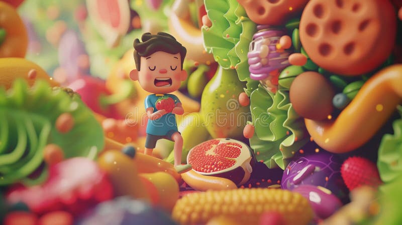 Animated Sequence Showing the Digestion Process and Nutrient Absorption ...