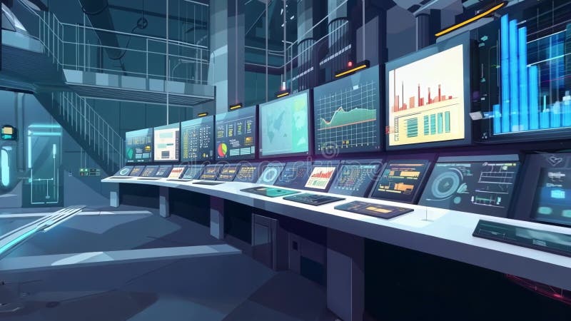 Manufacturing Control Room Monitoring Production Process Stock Video ...