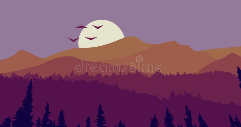 Animated Serene Yellow Gradation Mountain Nature Background Stock Video ...