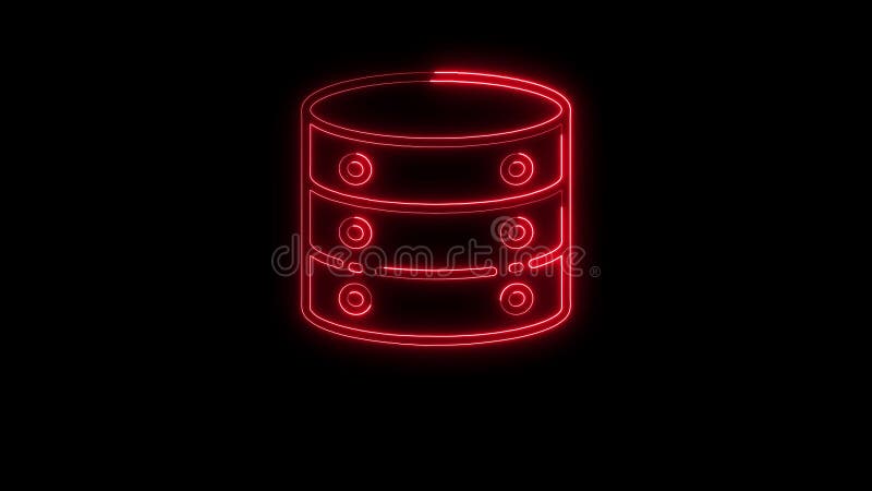 Animated Server Database Line Icon Red Color, Data Management Animation, Cloud Storage Stock ...
