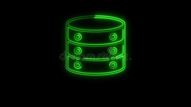 Animated Server Database Line Icon Red Color Data Management Animation