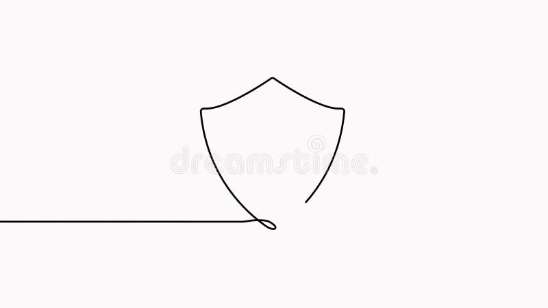 Animated Shield Continuous Line Art. Stock Video - Video of isolated ...