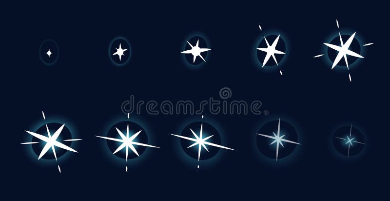 Animated Shine Effect. Magic Sparkler Explosion Frames, Glow Cracker ...