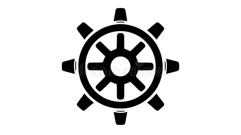 Animated Ship Steering Wheel Icon – Nautical Navigation Vector Stock ...