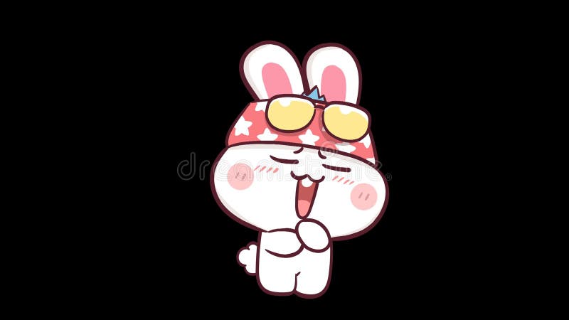 Animated Shy Rabbit - Transparent Background Stock Footage - Video of ...