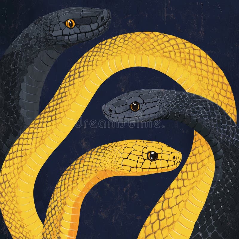 An Animated Side View of a Venomous Sea Snake in a Flat Design ...