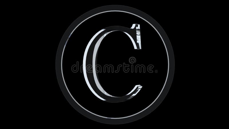 3D Copyright Symbol Spinning. Alpha Channel Stock Video - Video of ...
