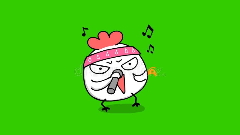 Animated Singing Egg on Green Screen for Chroma Key Compositing Stock ...
