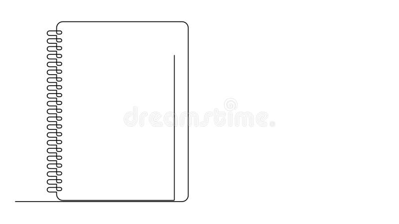 Animated Single Continuous Line Drawing of Notebook with a Pencil ...