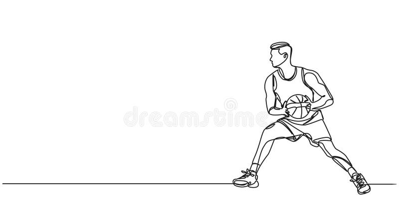 Animated Single Line Drawing of Basketball Player Stock Video - Video ...