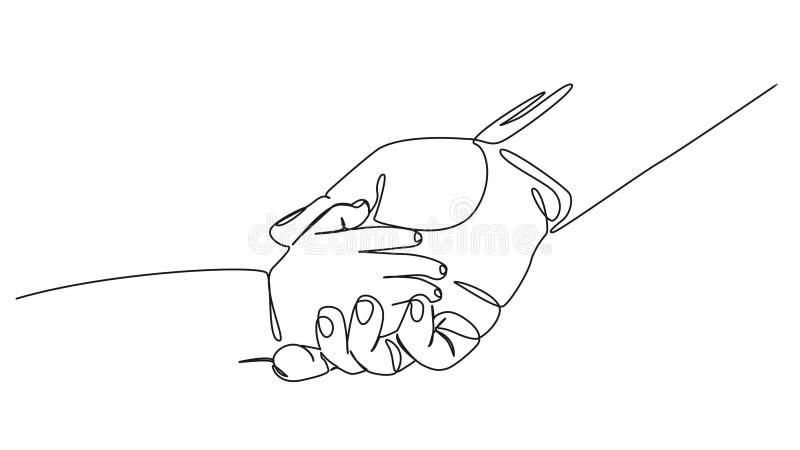 Animated Single Line Drawing of Childs Hand in Parents Hand Stock ...