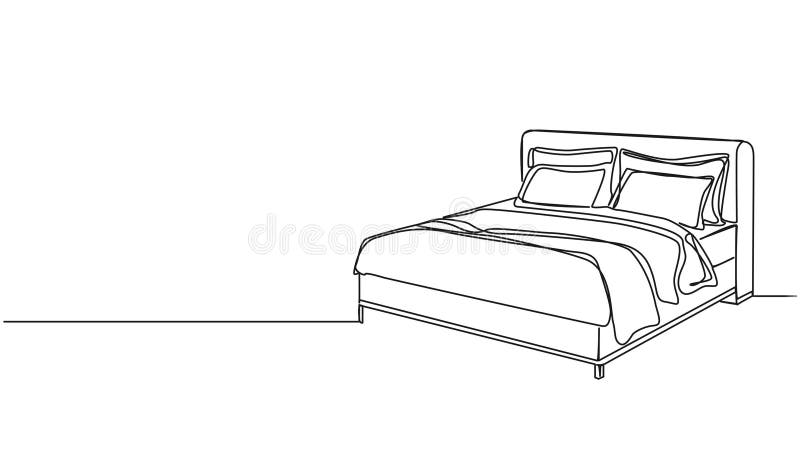Animated Single Line Drawing of Double Bed Stock Footage - Video of ...