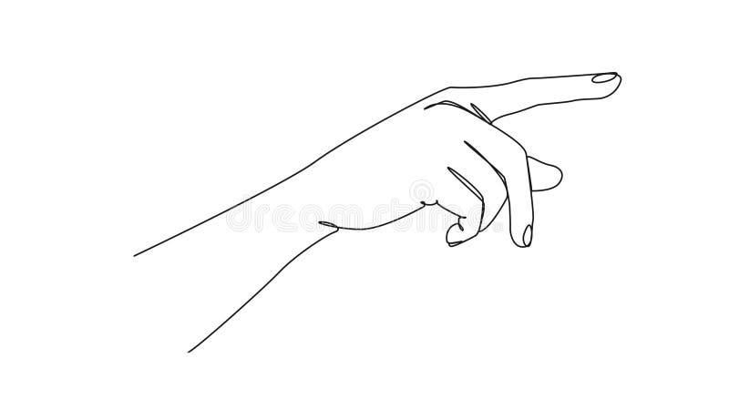Animated Single Line Drawing of Hand Pointing with Index Finger Stock ...