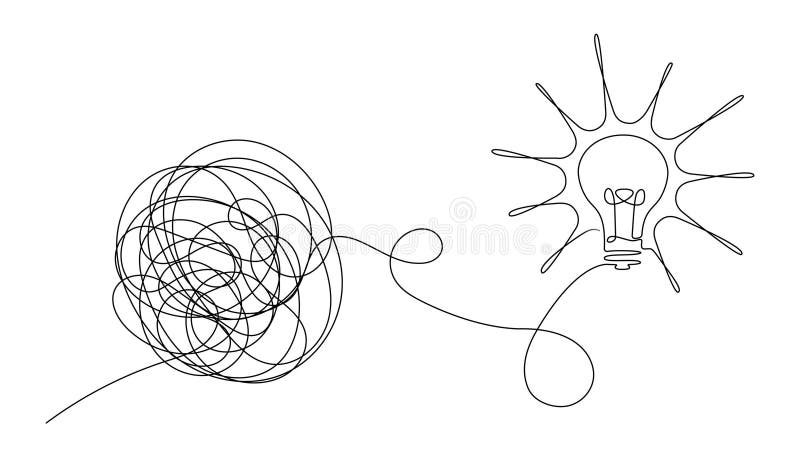 Animated Single Line Drawing of Idea Generation and Collecting Thoughts ...