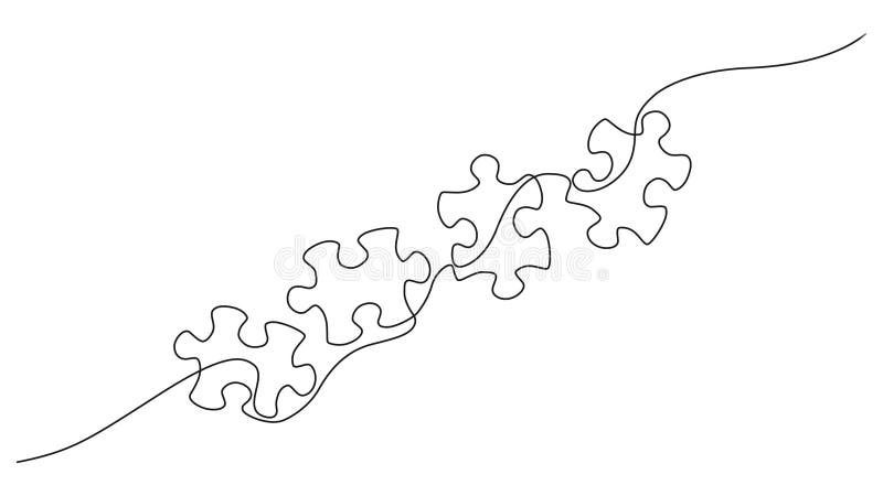 Animated Single Line Drawing of Jigsaw Puzzle Pieces Stock Video ...