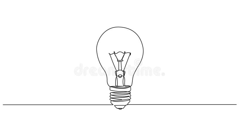 Animated Single Line Drawing of Light Bulb Stock Footage - Video of ...