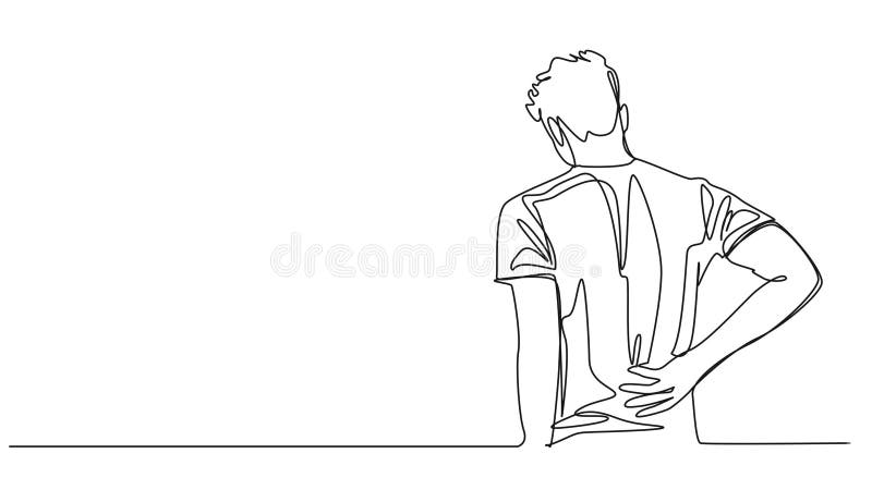 Animated Single Line Drawing of Man Suffering from Back Pain Stock ...