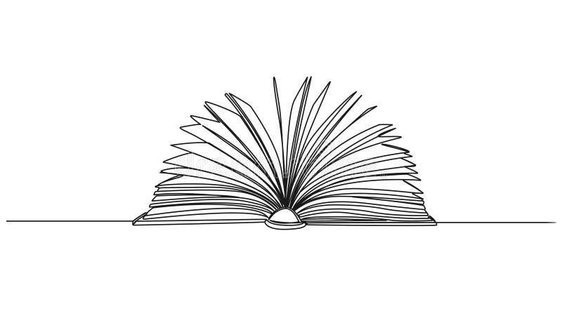 Animated Single Line Drawing of Open Book Stock Footage - Video of ...