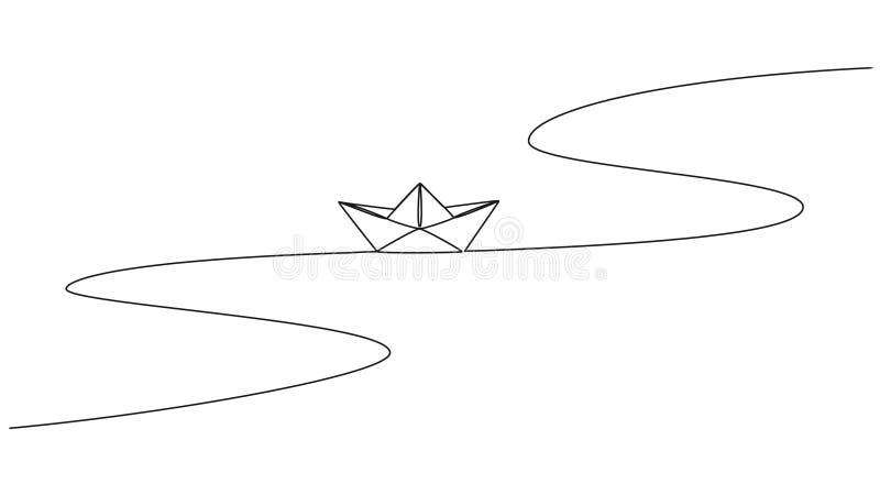 Animated Single Line Drawing of Paper Boat Stock Video - Video of line ...