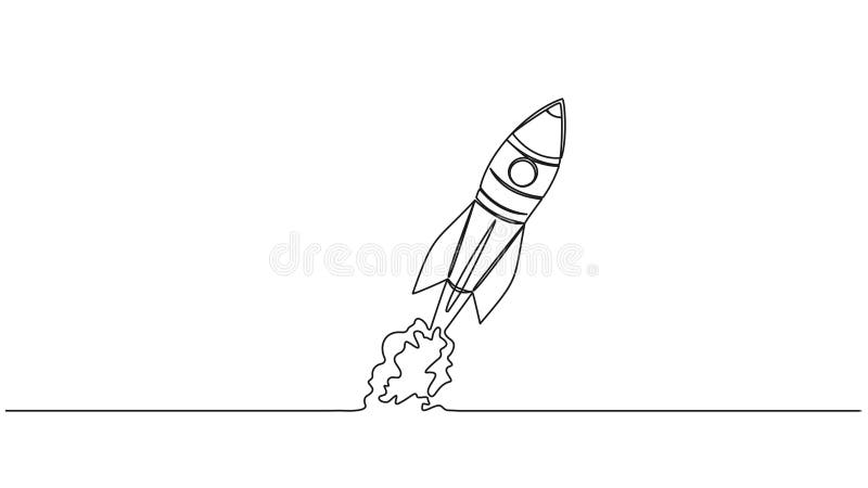 Animated Single Line Drawing of Space Rocket Taking Off Stock Video ...