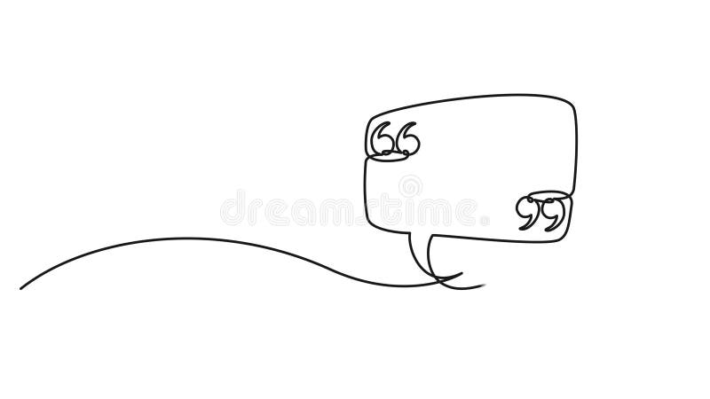 Animated Single Line Drawing of Speech Bubble with Quotation Marks ... Animated Single Line Drawing of Speech Bubble with Quotation Marks ...