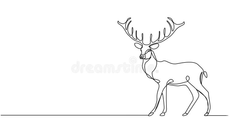Animated Single Line Drawing of Stag Stock Footage - Video of doodle ...