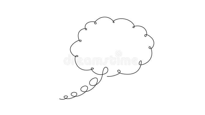 Animated Single Line Drawing of a Thought Bubble Stock Footage - Video ...