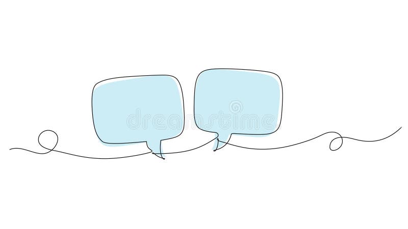 Animated Single Line Speech Bubbles Drawing Stock Footage - Video of ...